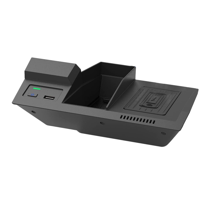 Wireless Car Charger, Center Console Phone Charging Pad with USB Port ...