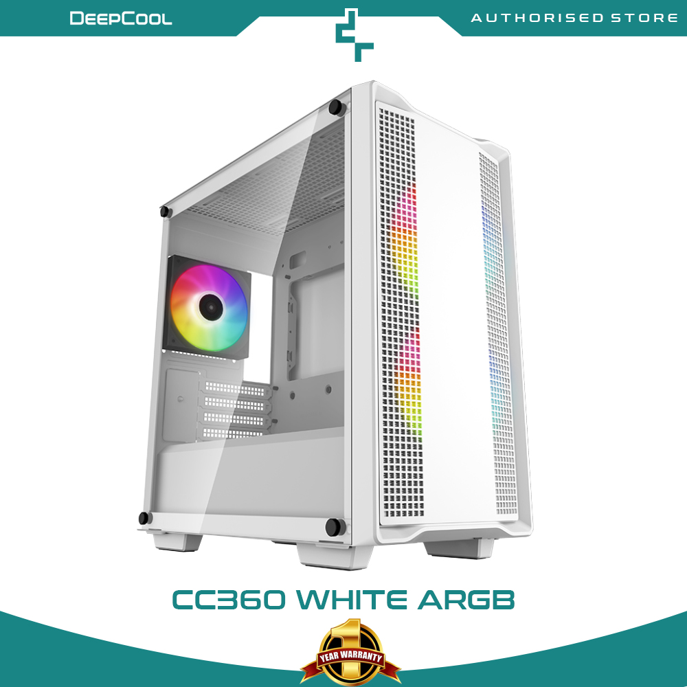 DEEPCOOL CC360 WH ARGB All-White Micro-ATX Case (R-CC360-WHAPM3-G-1 ...