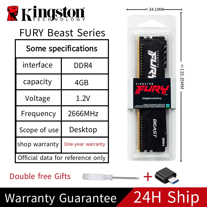 Kingston Fury Beast | 8GB DDR4 | 2666Mhz | Non ECC DIMM Ram Memory (KF426C16BB/8) | Lazada PH