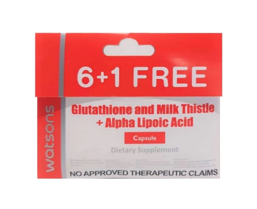 WATSONS Glutathione and Milk Thistle + Alpha Lipoic Acid 6+1 Capsules ...