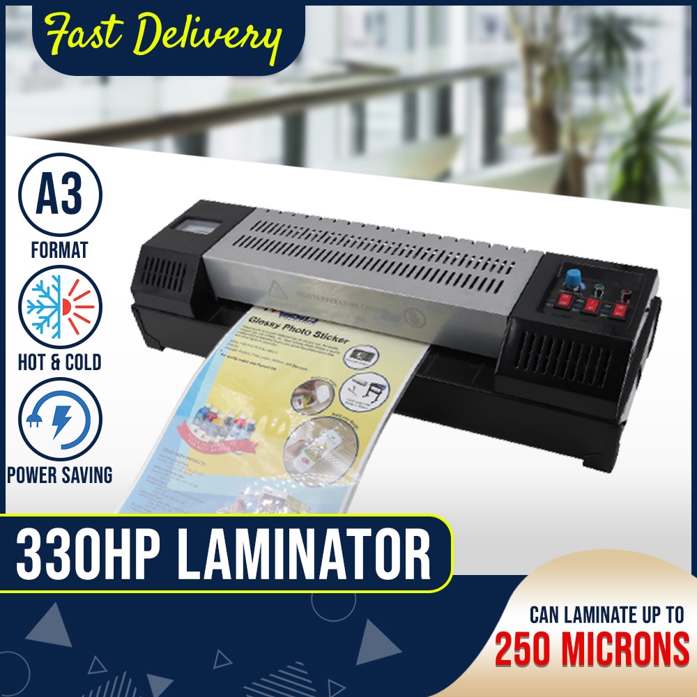 Officom Laminating Machine A3 Size 330HP Hot / Cold / Reverse Heavy ...