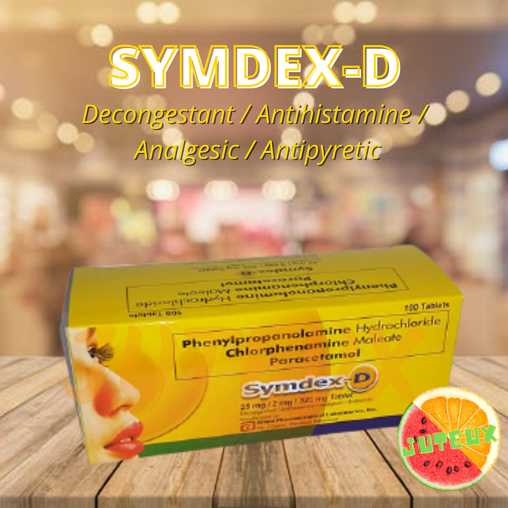SYMDEX-D 25 mg / 2 mg/ 325 mg, 100 TABLETS, DECONGESTANT ...