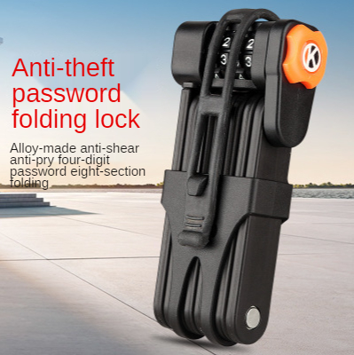 ready stock Folding Bike Lock 4 Password code Heavy Duty Anti-Theft ...