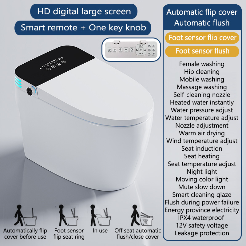Luxury Smart Toilet Bowl Set Full Set Bathroom Dirt Resistant radar ...