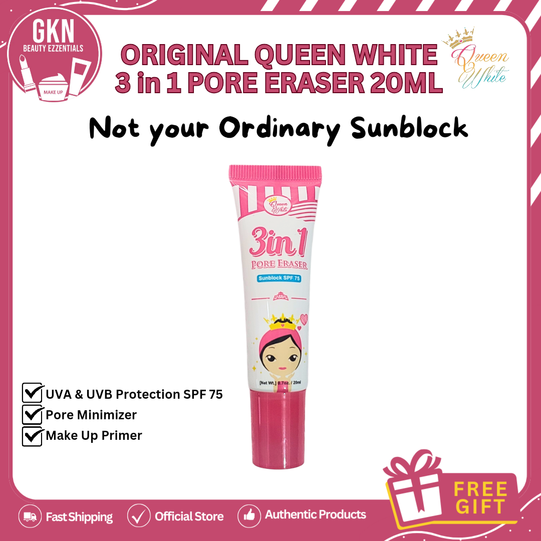 Queen White 3 in 1 Pore Eraser SPF 75 Sunblock Gel/ Tinted Sunscreen ...