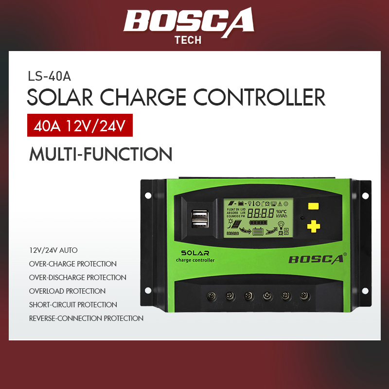 BOSCA Solar Charge Controller 12v 24v AUTO Multi-function Solar ...
