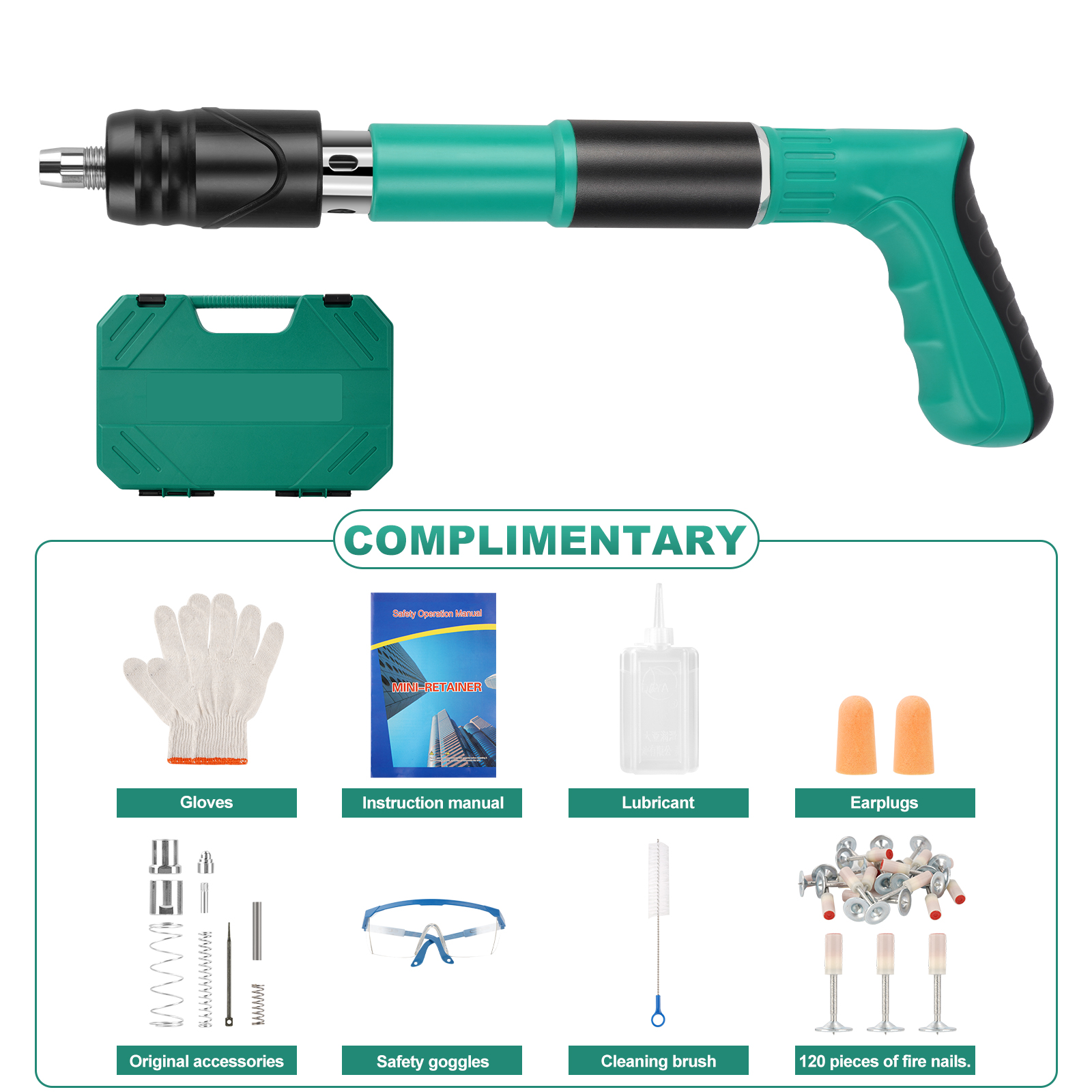 Nail Gun Power Tool Cordless Manual Steel Nail Gun Rivet Concrete Nail ...