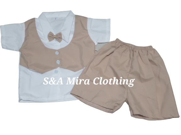 Pambinyag/ Christening polo barong set for baby boy / baptismal dress ...