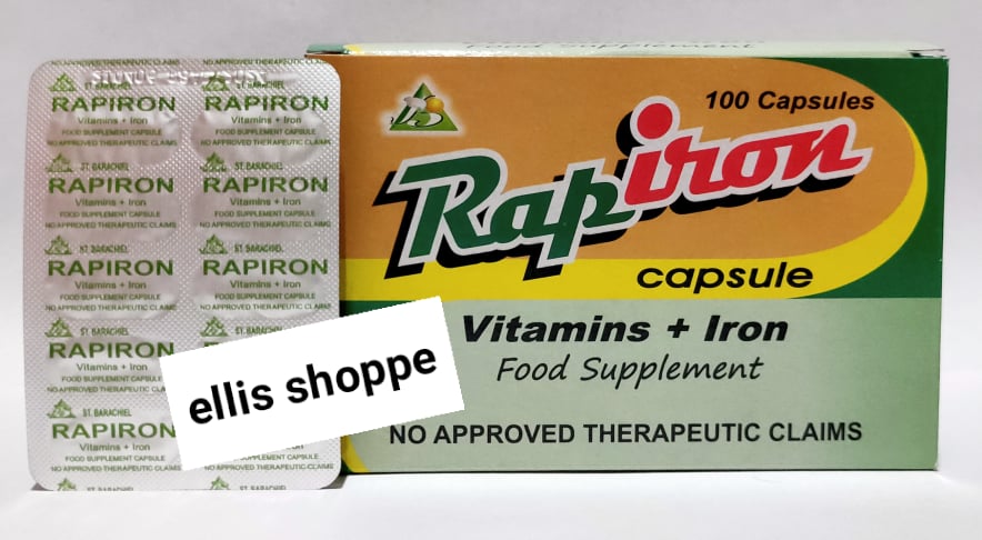 Rapiron Vitamins + Iron Food Supplement 100 Capsules | Lazada PH