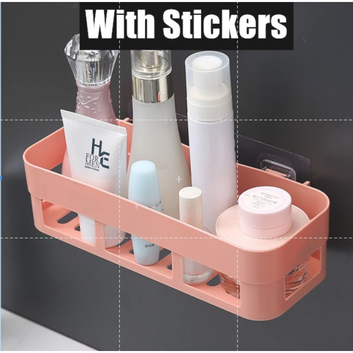 Plastic Kitchen Storage Rack Self Adhesive Wall Storage Organizer ...