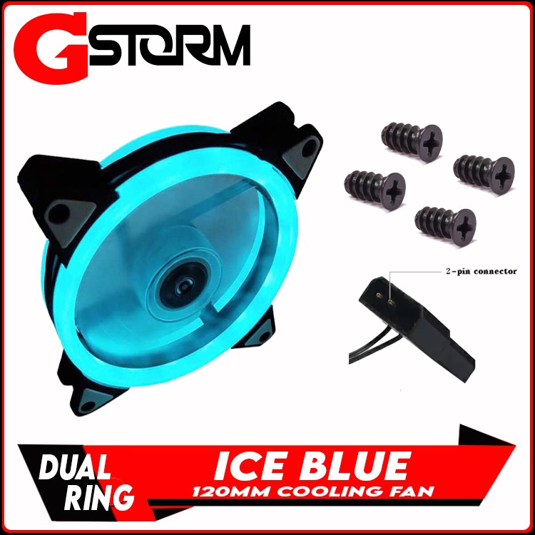 GSTORM Dual Ring ICE BLUE Led fan 120mm PC CPU Computer Case Cooling ...