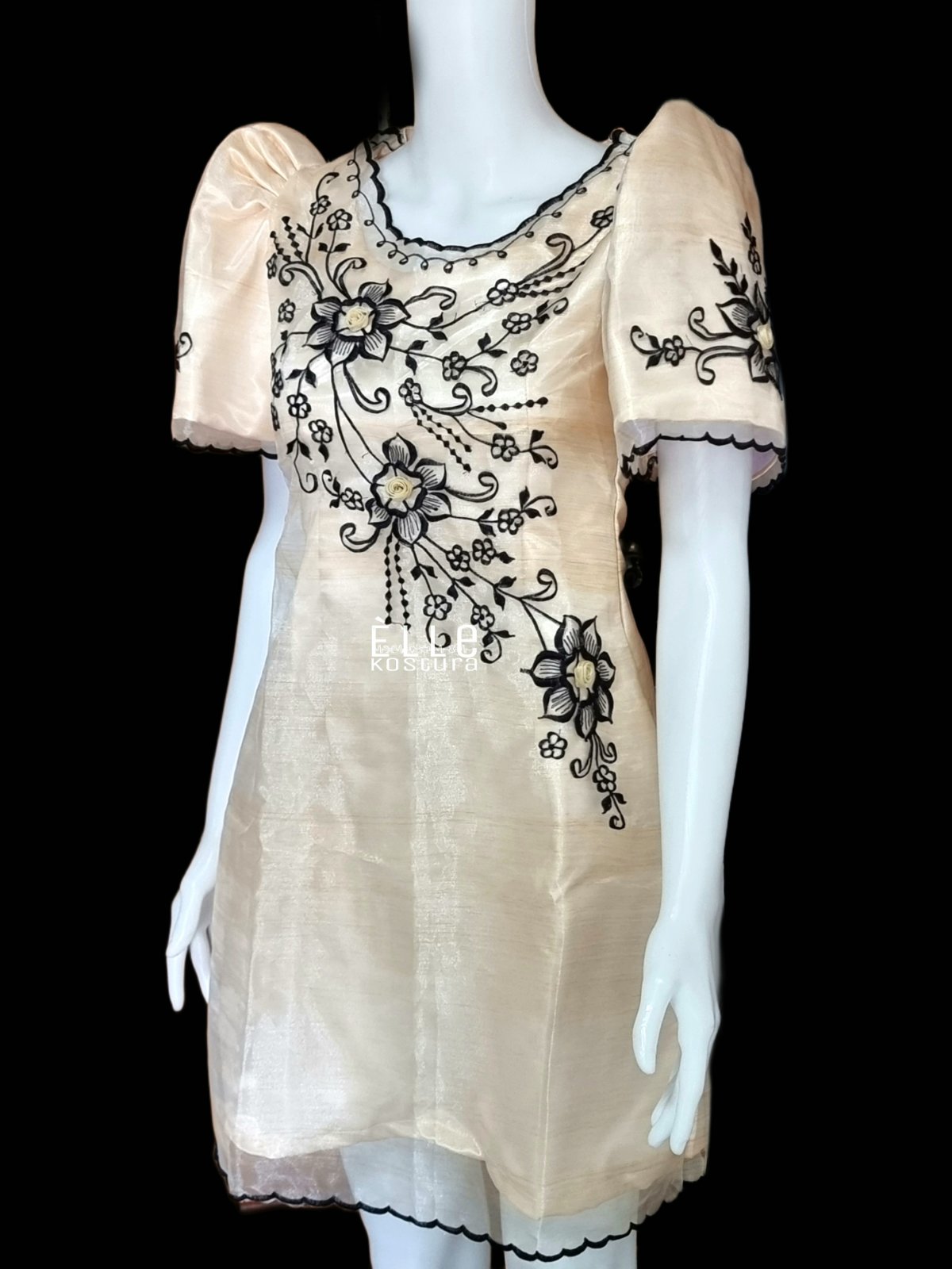 Hand Embroidered Filipiniana Barong Dress Knee Length | Lazada PH