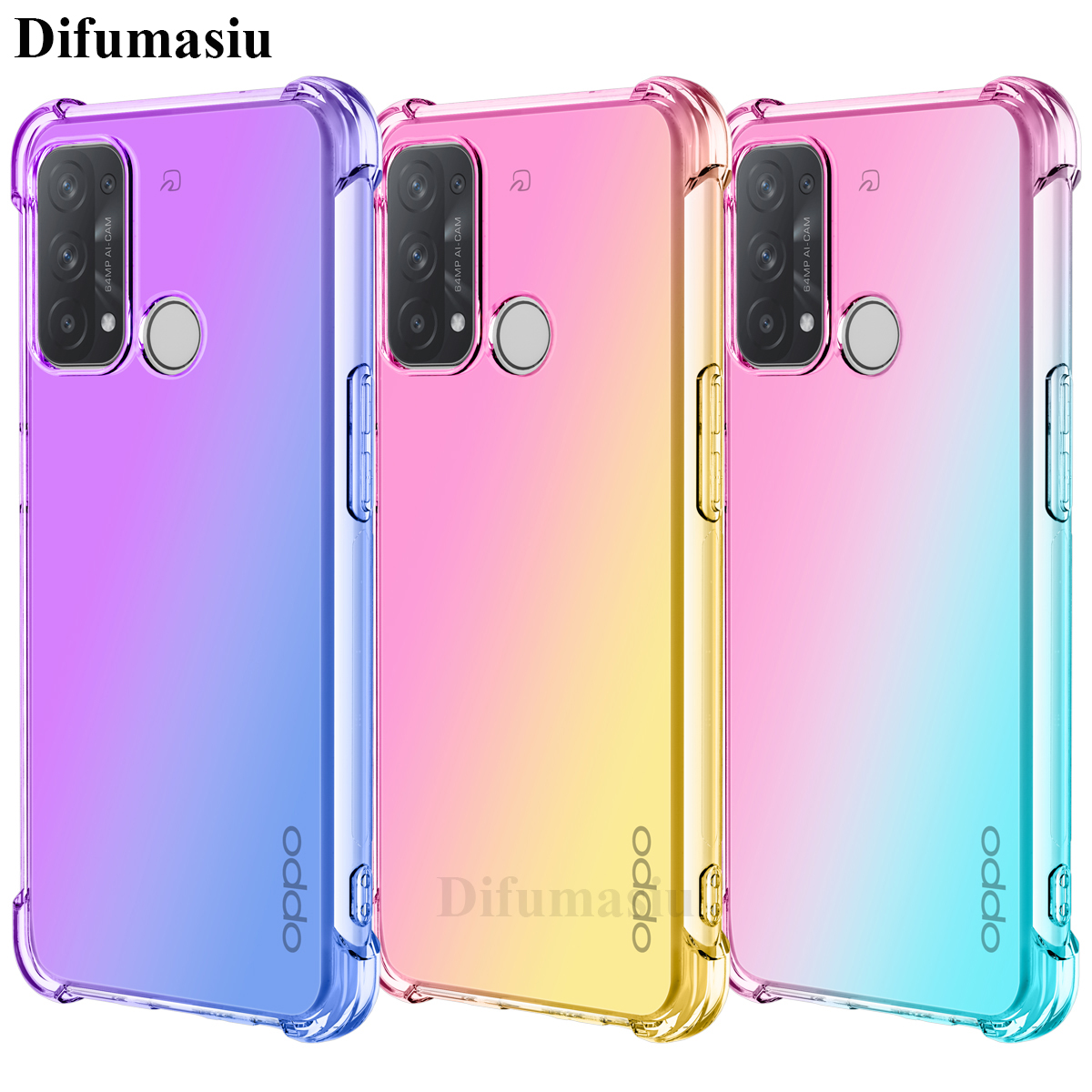 For OPPO Reno 4Z 5G Case Covers Shockproof Soft Case Gradient Color ...