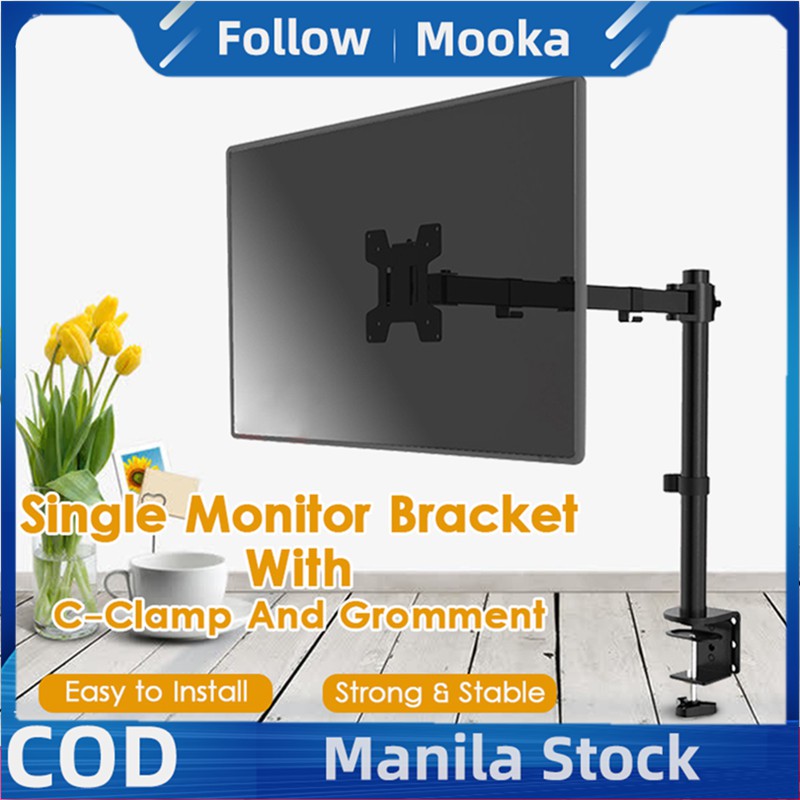 Loop Alloy Single Monitor Bracket Mount C-clamp and Grommet Stand Desk ...