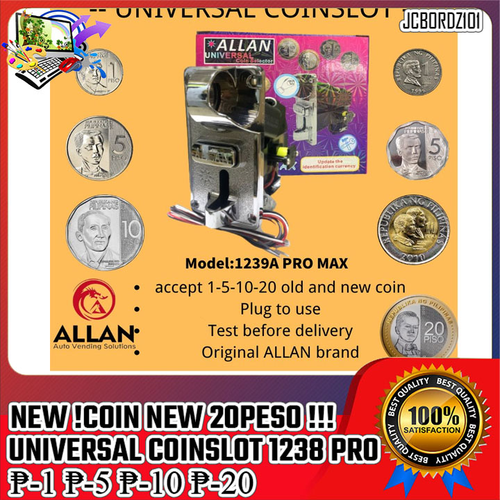 Allan Universal Coinslot/Coin slot New (1239&1239A) Anti Coin Hooking ...