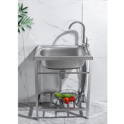 kitchen sink set double tank single tank 304 stainless steel floor sink ...