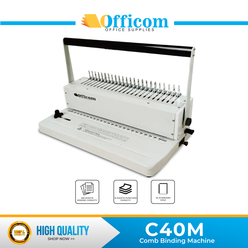 Officom Comb Binding Machine C40M Long,Legal 250 Sheets Binding ...
