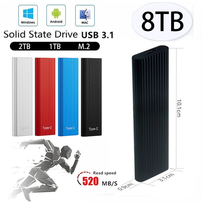 Mini Portable SSD 1TB 2TB 4TB 8TB External SSD Solid State Drive USB 3. ...