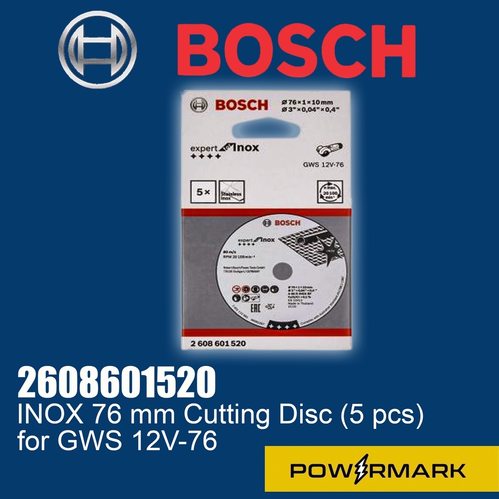 【Ready Stock】 Bosch 2608601520 INOX 76 mm Cutting Disc (5 pcs) for GWS ...