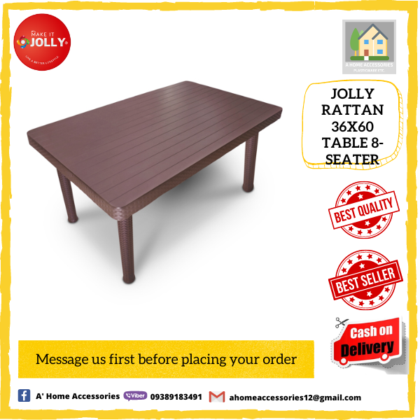 Jolly 8-seater Rattan Table 36x60 | Lazada PH