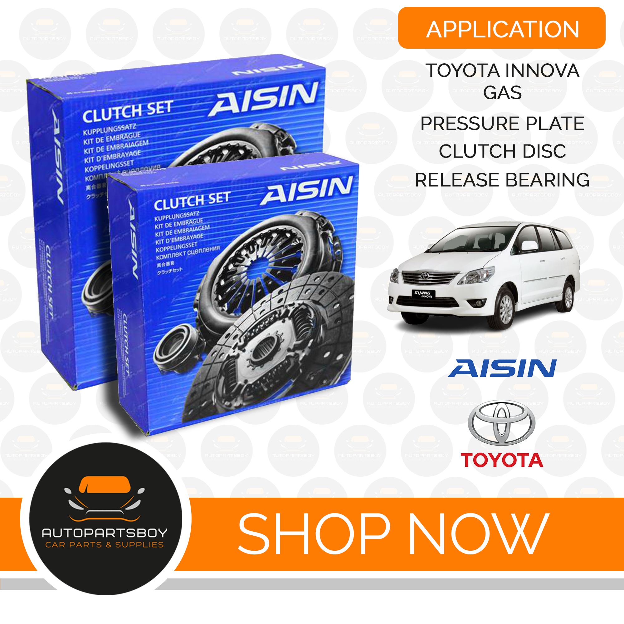AISIN CLUTCH KIT FOR TOYOTA INNOVA GAS 2.0 ONLY (PRESSURE PLATE ...
