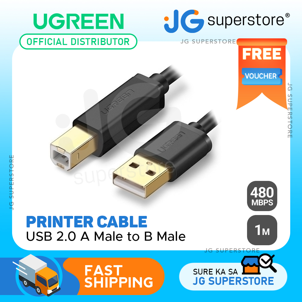 UGREEN USB 2.0 A Male to B Male Gold-Plated Printer Cable 480 Mbps Transfer Speed (Available in ...