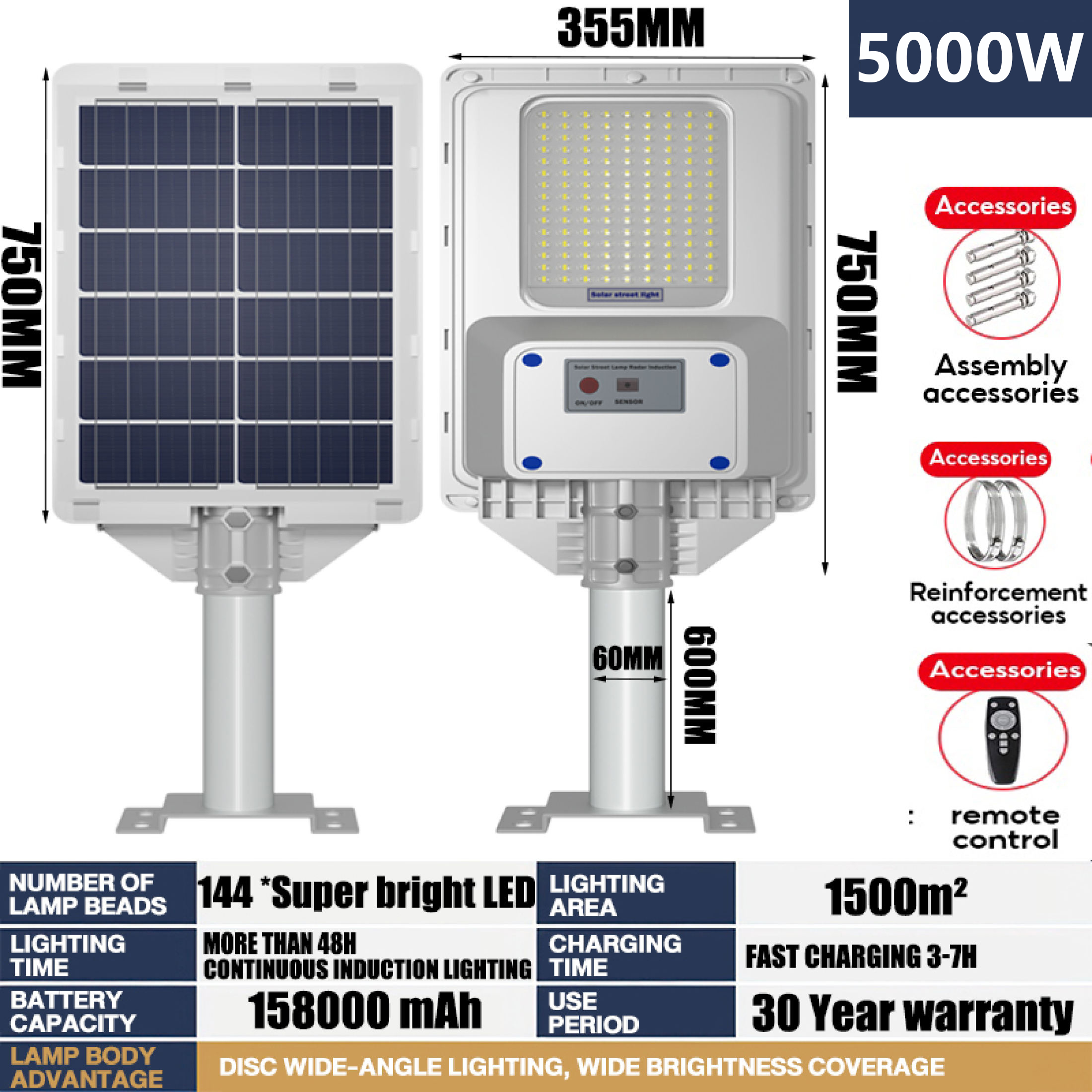 【Free Shipping】Panda Solar Street lights with solar panel High ...