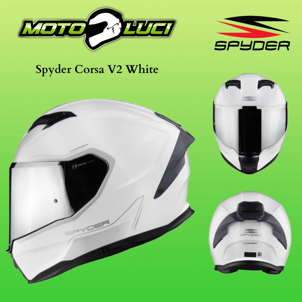 Spyder Full-Face Helmet with Dual Visor Corsa PD S0 V2 (FREE Clear ...