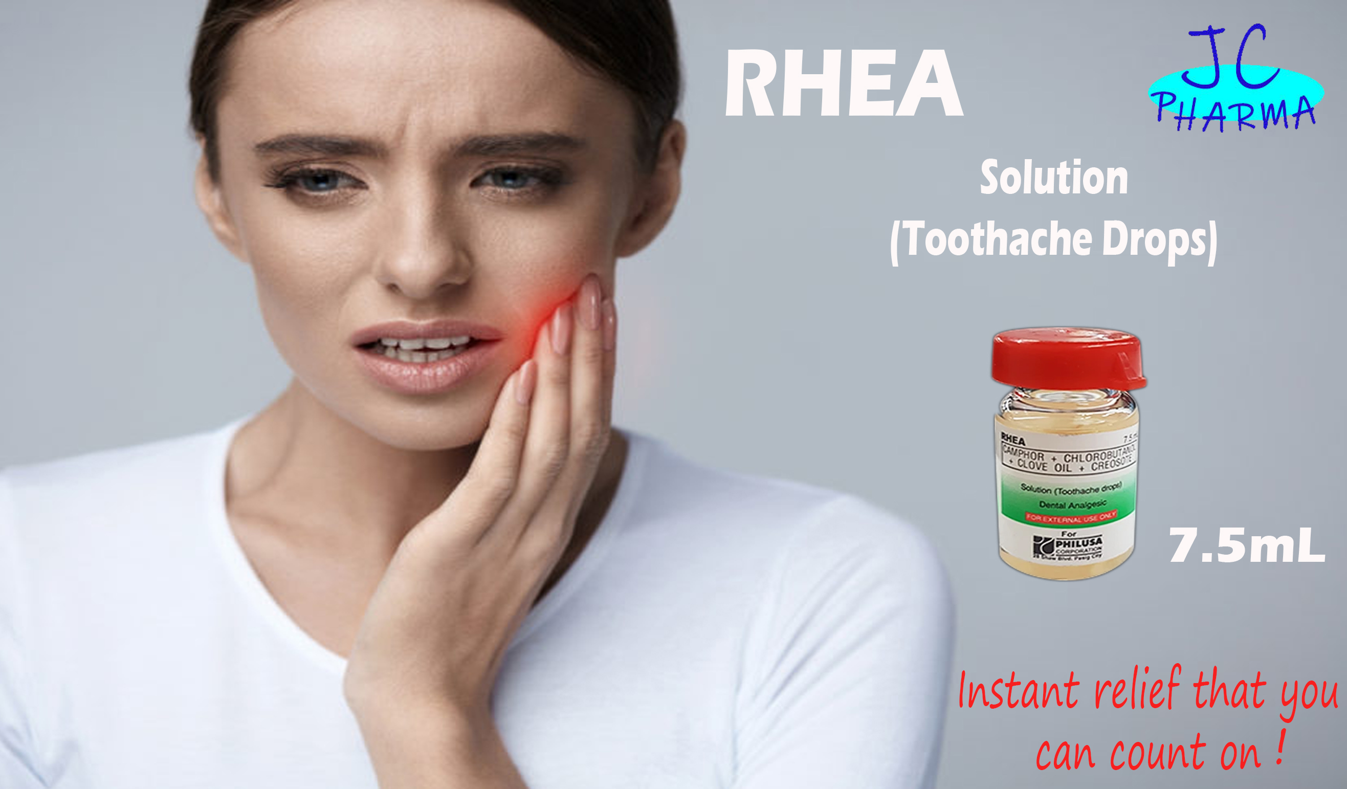 Authentic Rhea Solution Toothache drops (Dental Analgesic) 7.5 mL ...