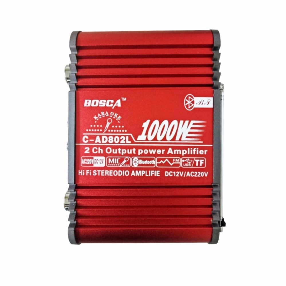 Bosca 1000W C-AD802L 2 Channel Output Power Amplifier with Bluetooth ...