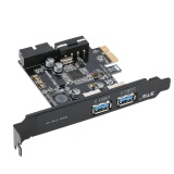 STW PCI-E to USB 3.0 2-Port PCI Express Card Mini PCI-E USB 3.0 Hub Controller Adapter with ...