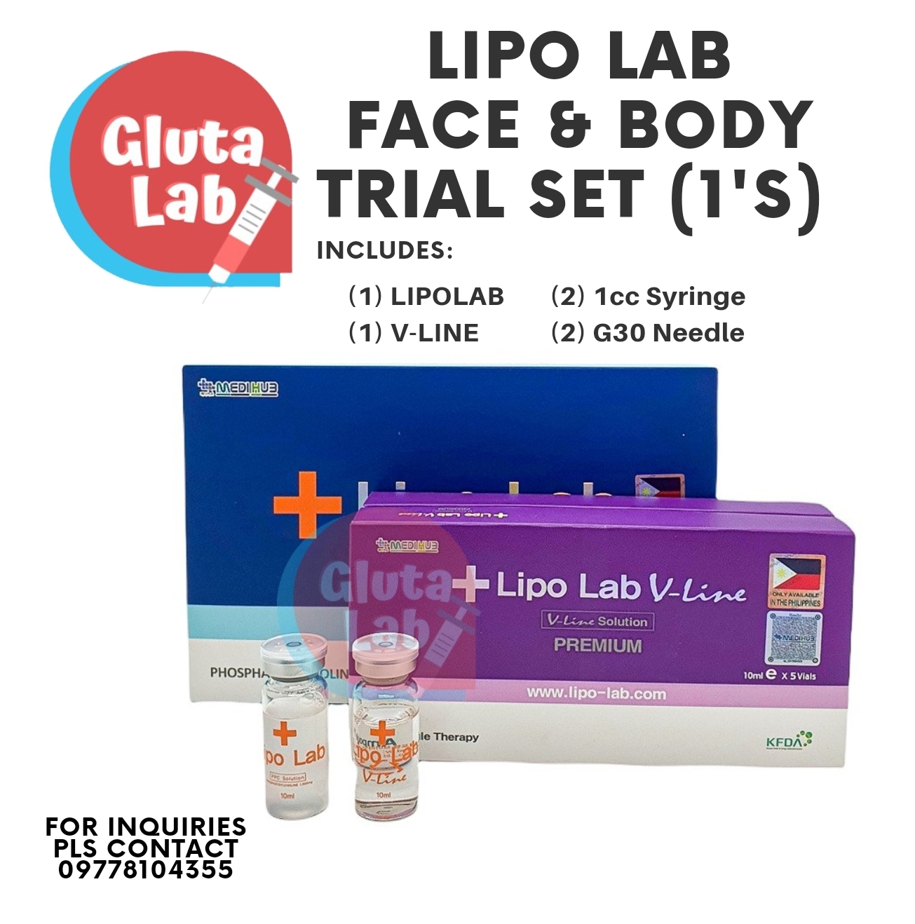 GLUTA LUXXE MESOTHERAPY SET LIPOLAB FOR BODY and V-LINE FOR FACE ...