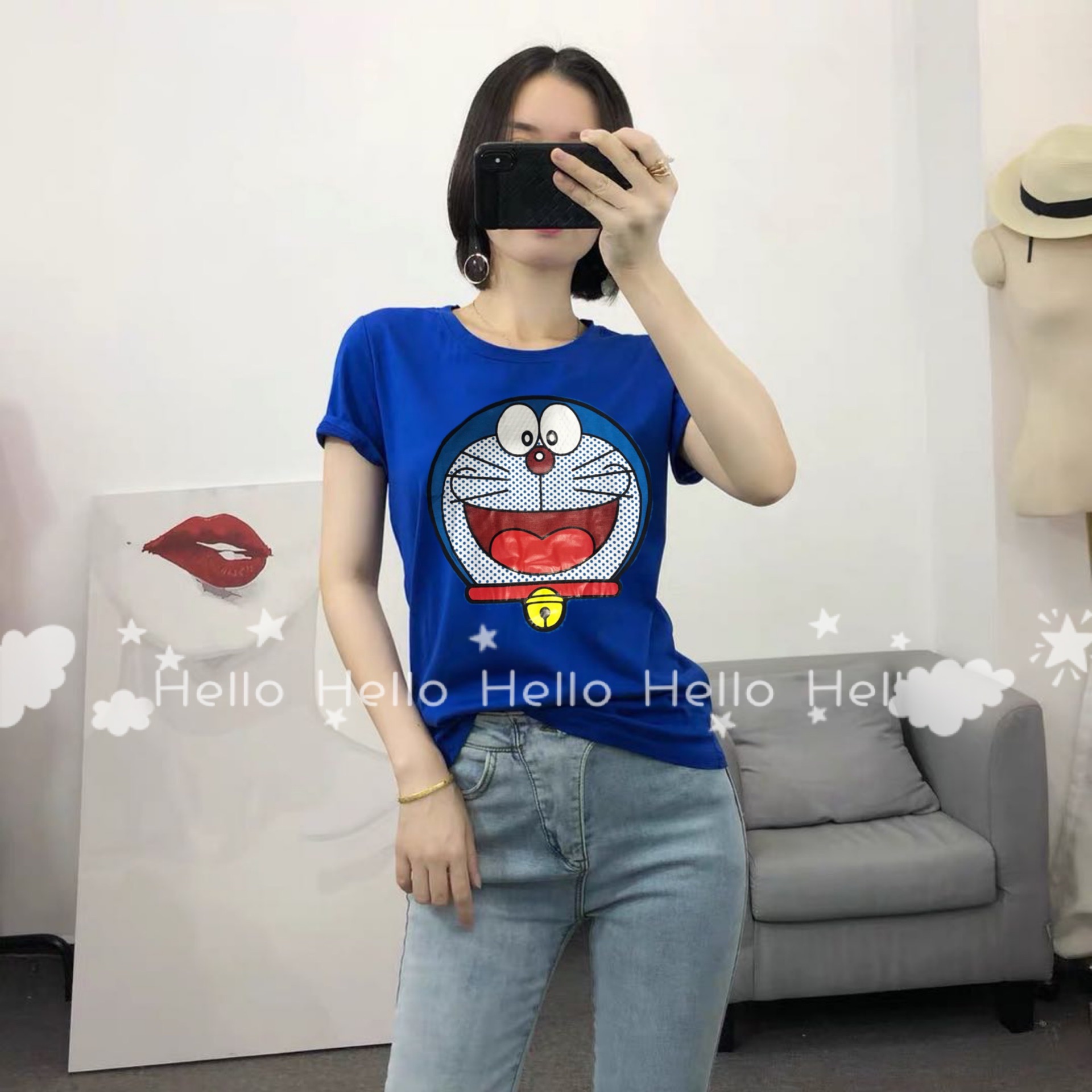 Doraemon Big Face Cartoon Character T-shirt (unisex) | Lazada PH