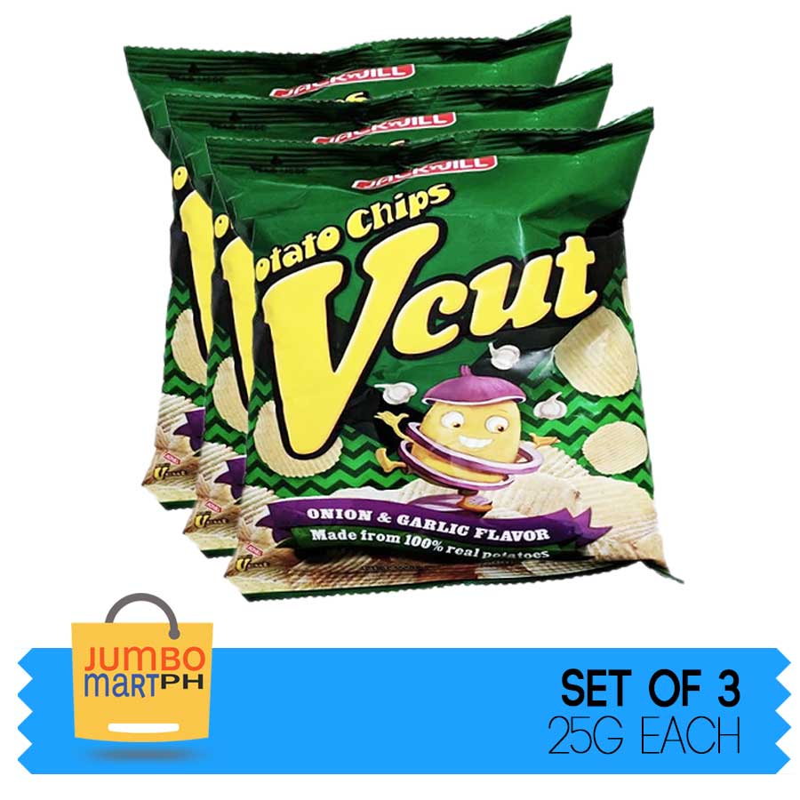 JACK N JILL VCUT POTATO CHIPS ONION & GARLIC FLAVOR 25G / SET OF 3 ...