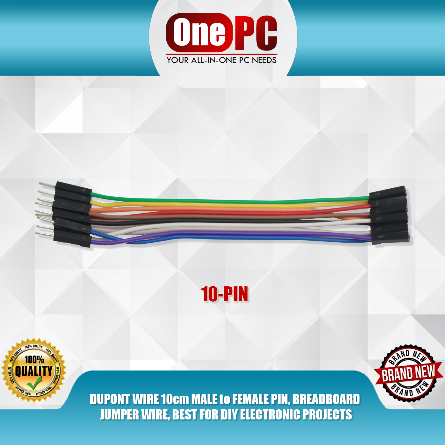DUPONT WIRE 10cm MALE to FEMALE PIN, BREADBOARD JUMPER WIRE, BEST FOR ...