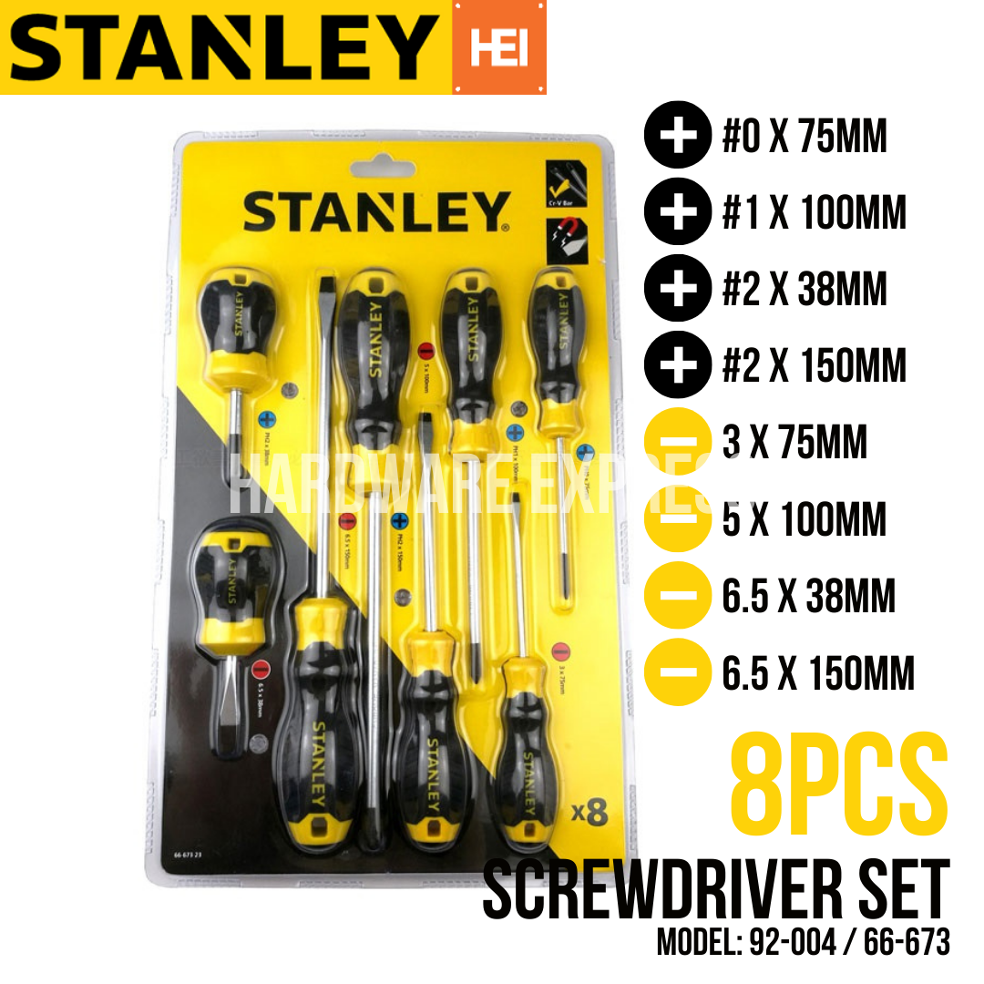Stanley Cushion Grip Flat Phillips Screwdriver Set 2 / 4 / 6 / 6 w ...