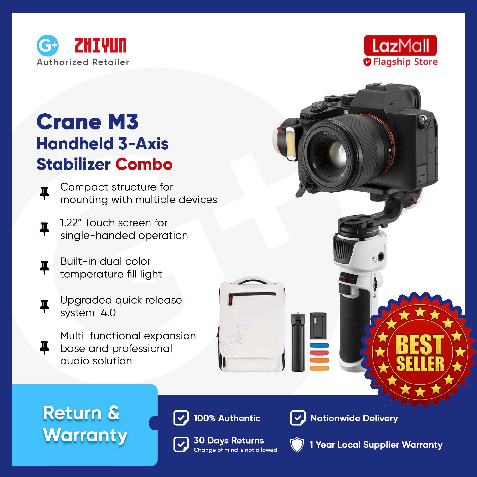 Zhiyun Crane M3 Handheld 3-Axis Stabilizer, Gimbal Stabilizer for ...
