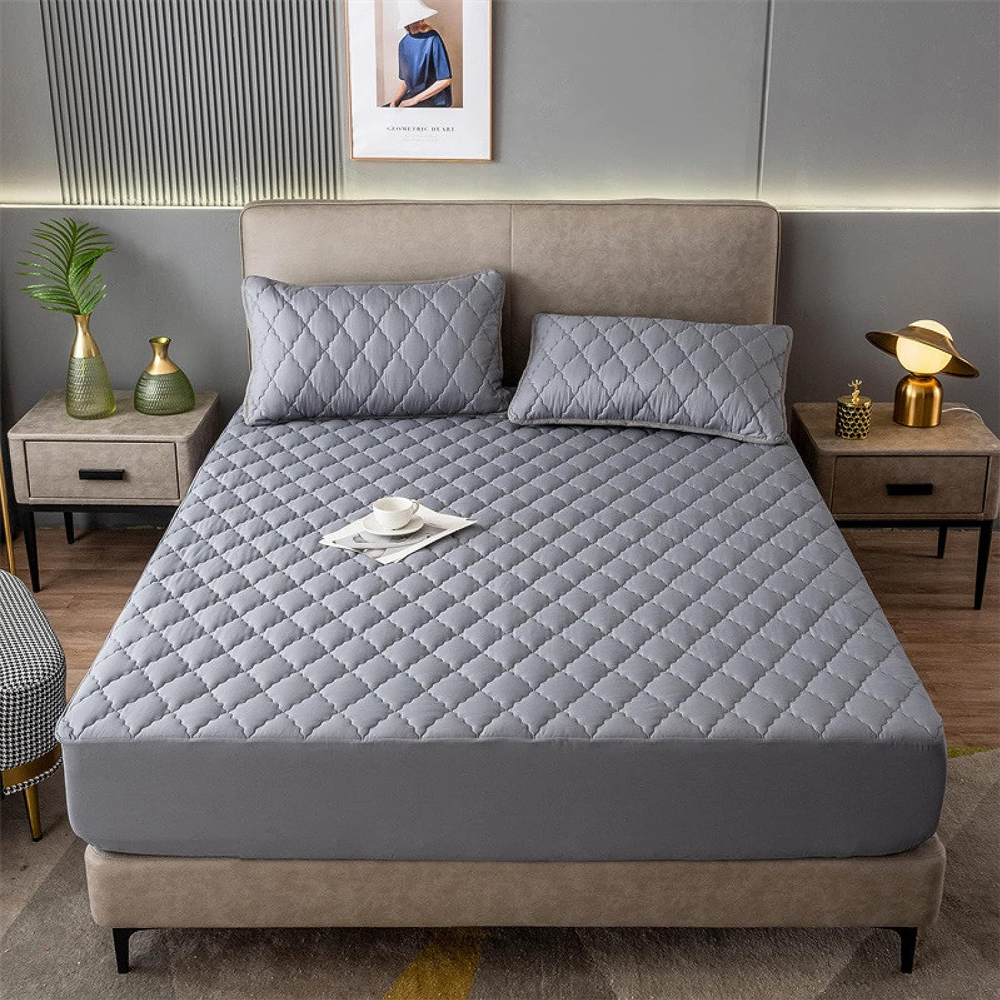 Waterproof Mattress Protector | Fully Garterized Bed Cover Pad Single ...