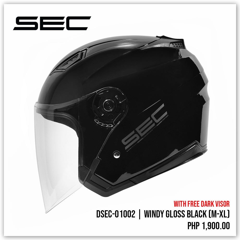 sec windy half face helmet single visor | Lazada PH