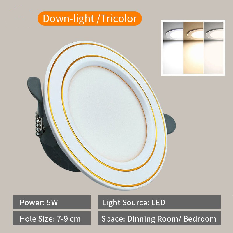 【PH Stock】3 Colors LED Ceiling Light Recessed Downlight 220V 5W Pin ...