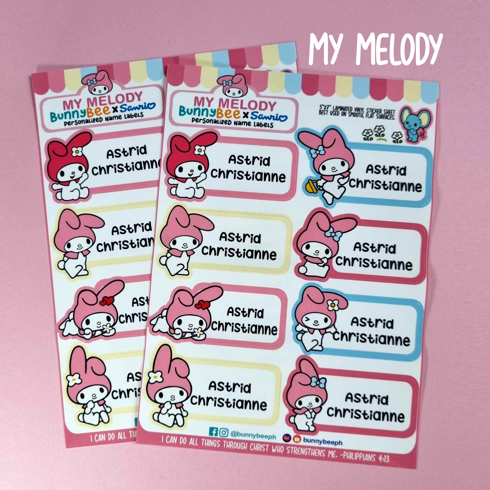 Sanrio Custom/Personalized Waterproof Name Labels (Hello Kitty ...