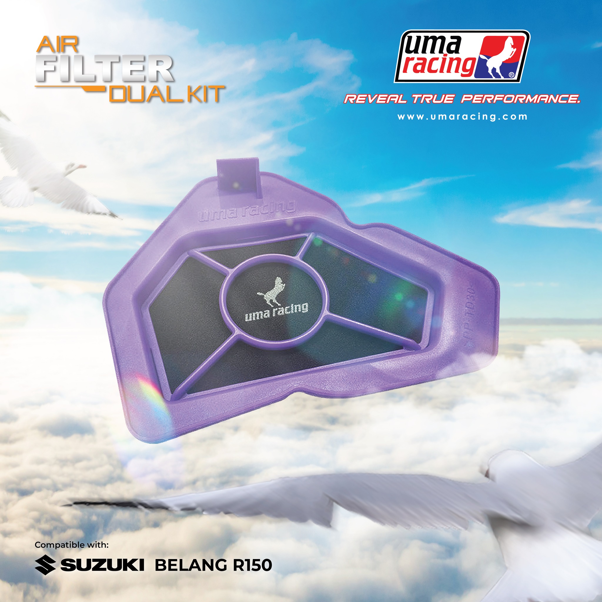 UMA Racing Air Filter Dual Layer Kit (Washable) for Suzuki Raider 150 ...