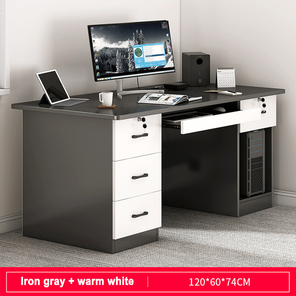 Computer Desk with 4 Drawers and Keyboard Tray multifunction office ...