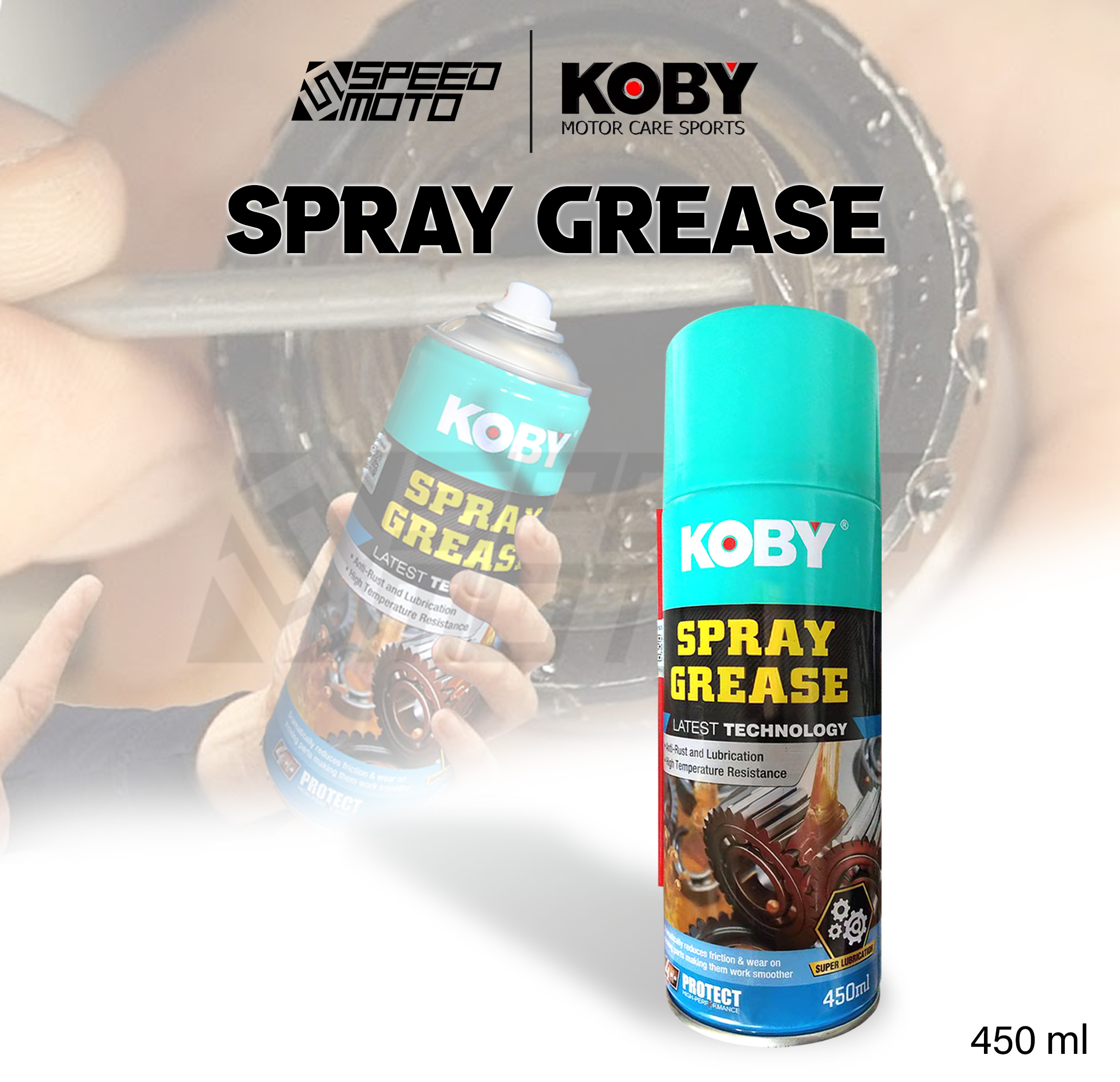 KOBY HIGH-TEMP SPRAY GREASE M341 450ML / MULTI-PURPOSE LUBRICANT SPRAY ...