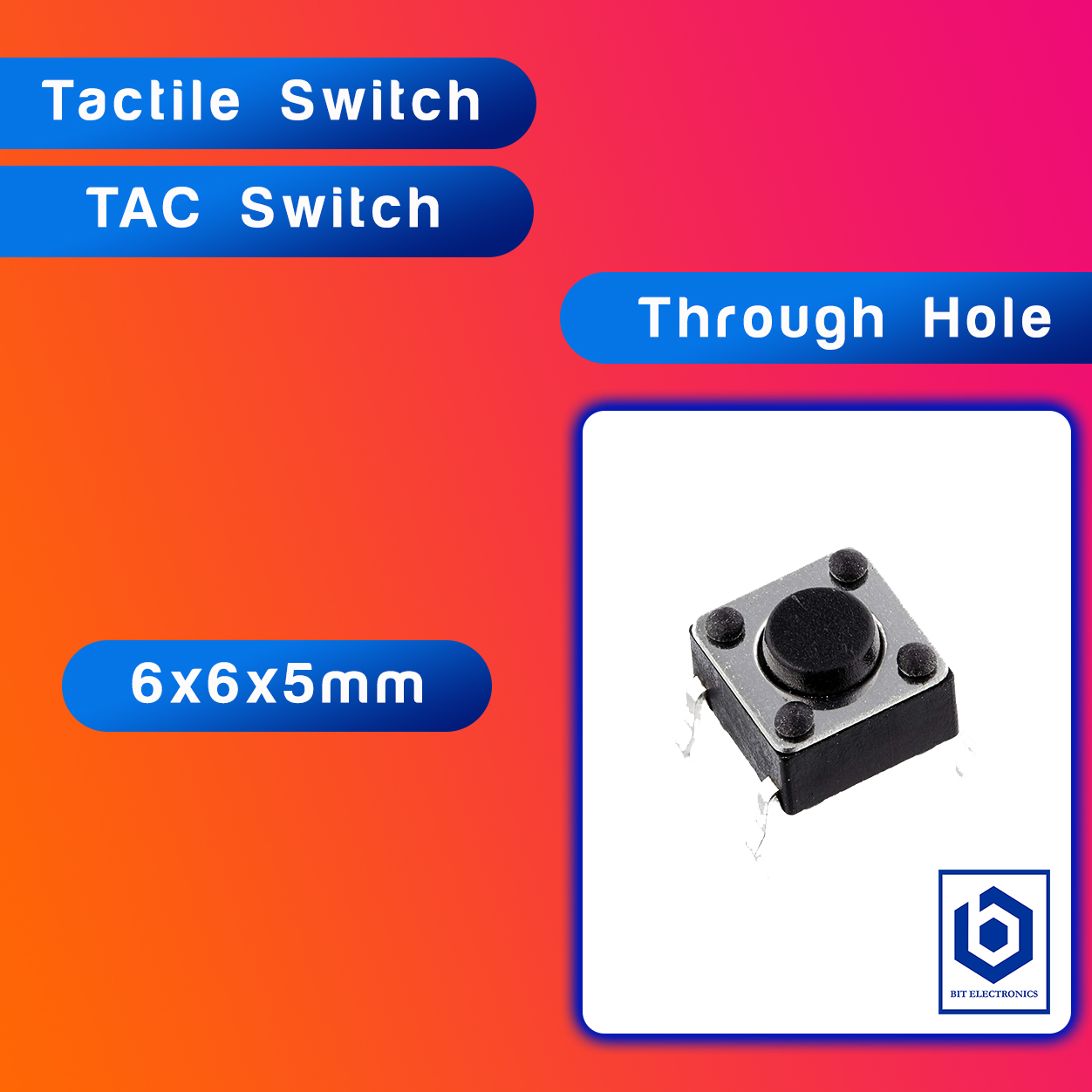 Tactile Switch TAC Switch 6x6x5mm DIP Through Hole | Lazada PH
