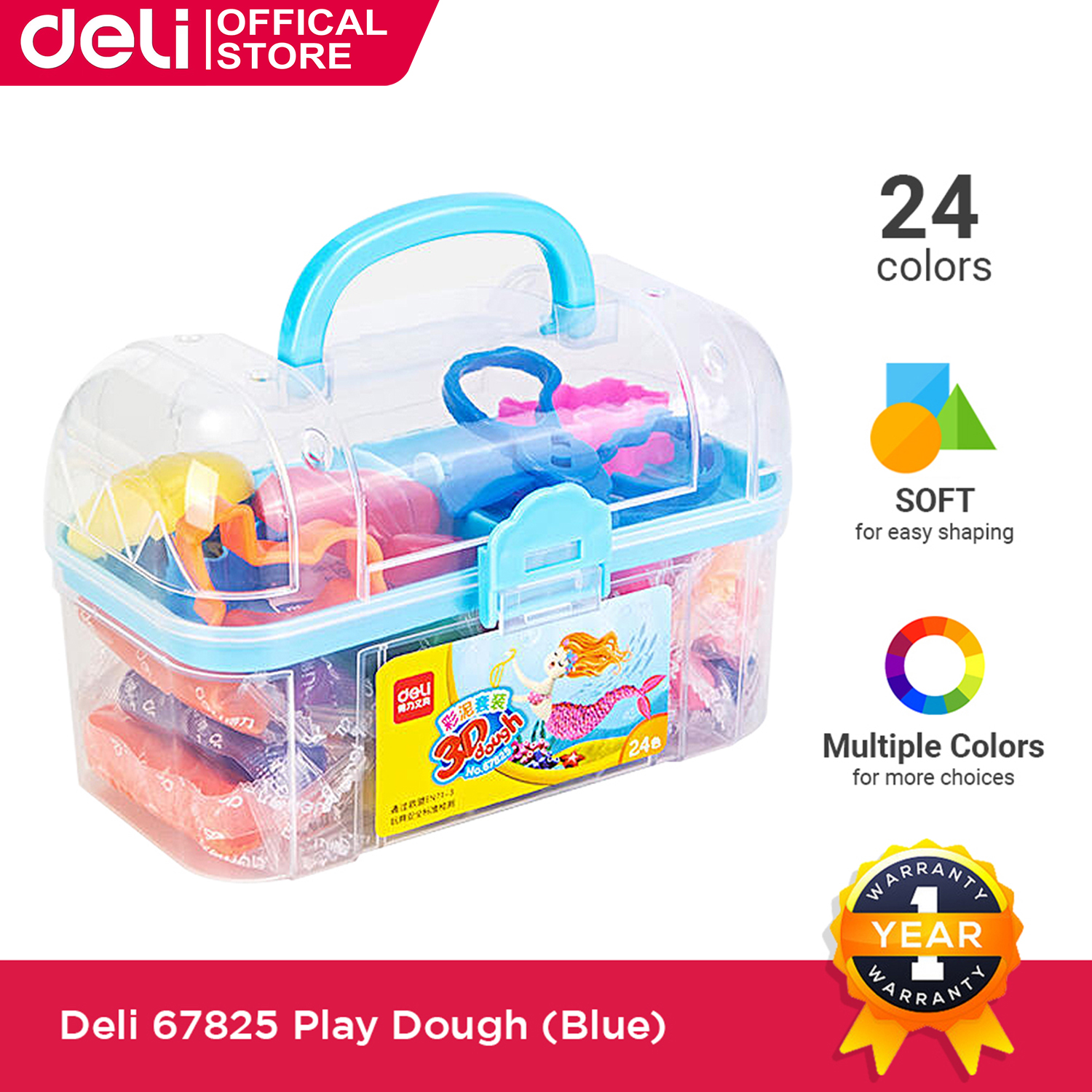 Deli 24 Colors Play Dough Set For Kids Safe And Interesting Treasure ...