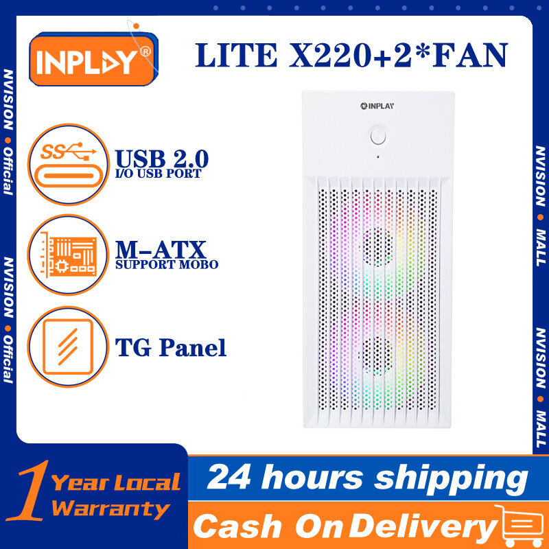 INPLAY Gaming Desktop PC Case MATX Case Inplay LITE 220 With 2 RGB Fans ...