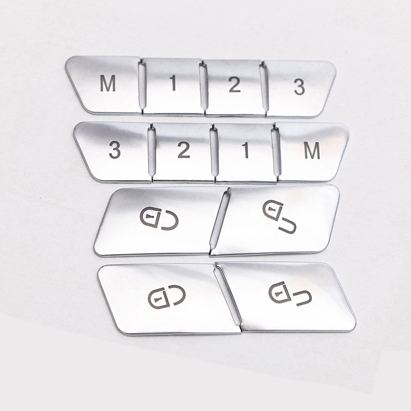 12Pcs Car Door Seat Memory Lock Buttons Covers Stickers for Mercedes ...
