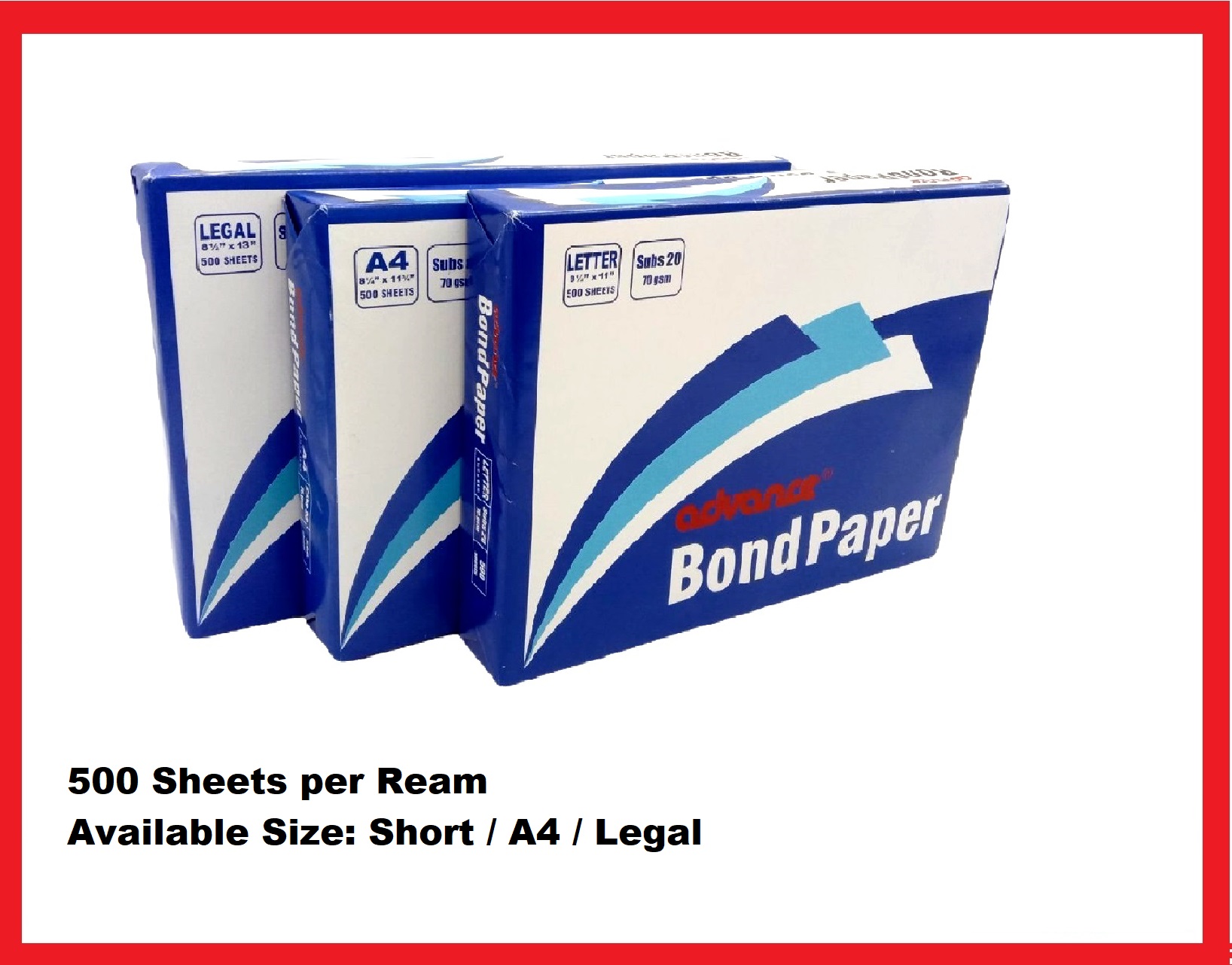 Advance Bond Paper Substance 20 70gsm 500Sheets | Lazada PH