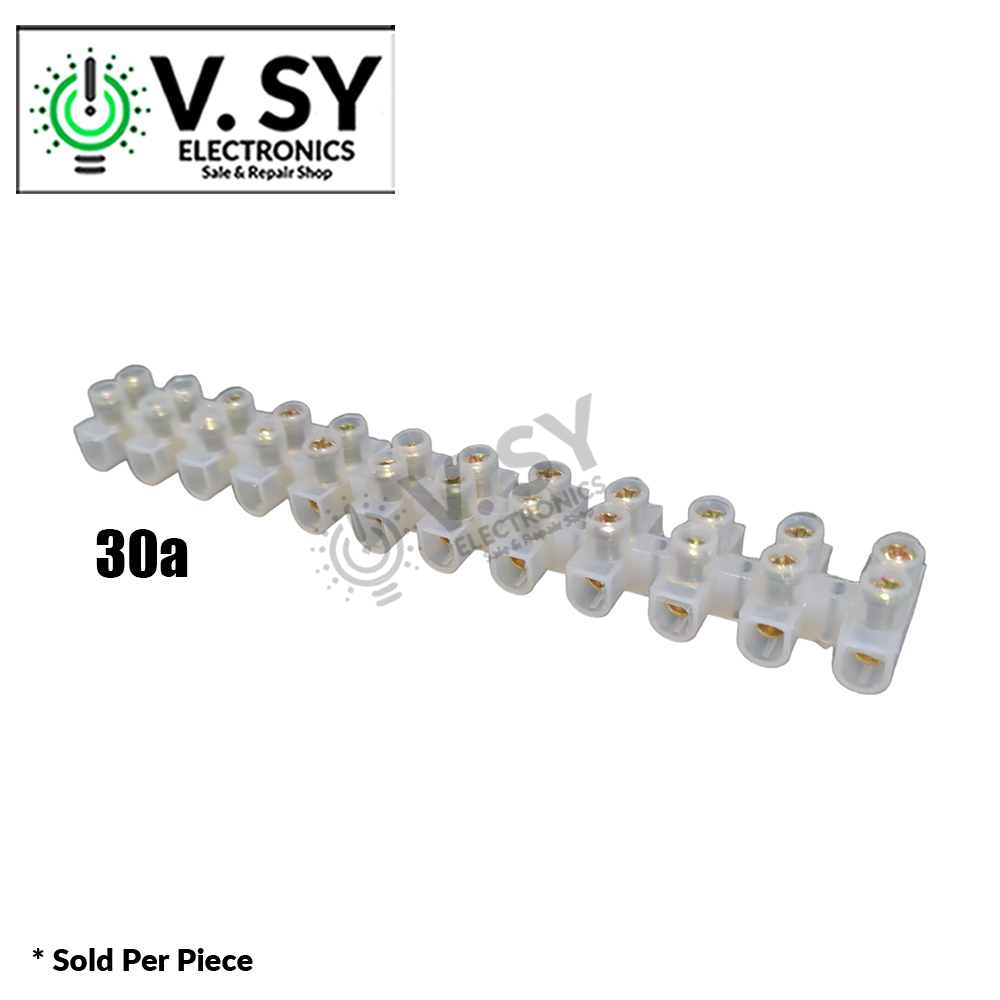 Heavy Duty 12 Way 10A/20A/30A Wire Terminal Block Strip Electrical Wire ...
